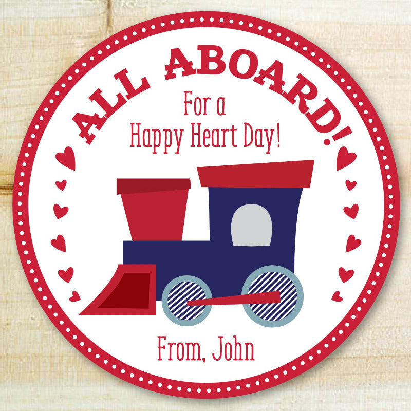 Train Valentine Gift Tag Sticker – Julie Bluet