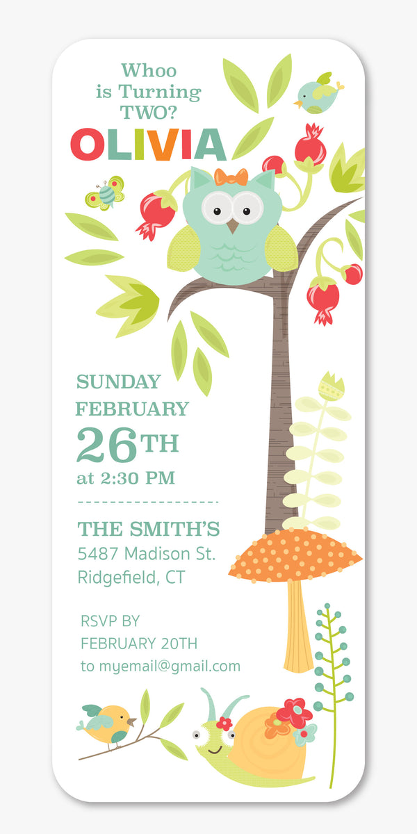 Woodland Theme Birthday Party Invitation – Julie Bluet